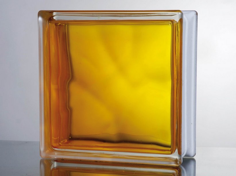 Cloudy Yellow Glass Block - Caribbean Glass Specialist Limited